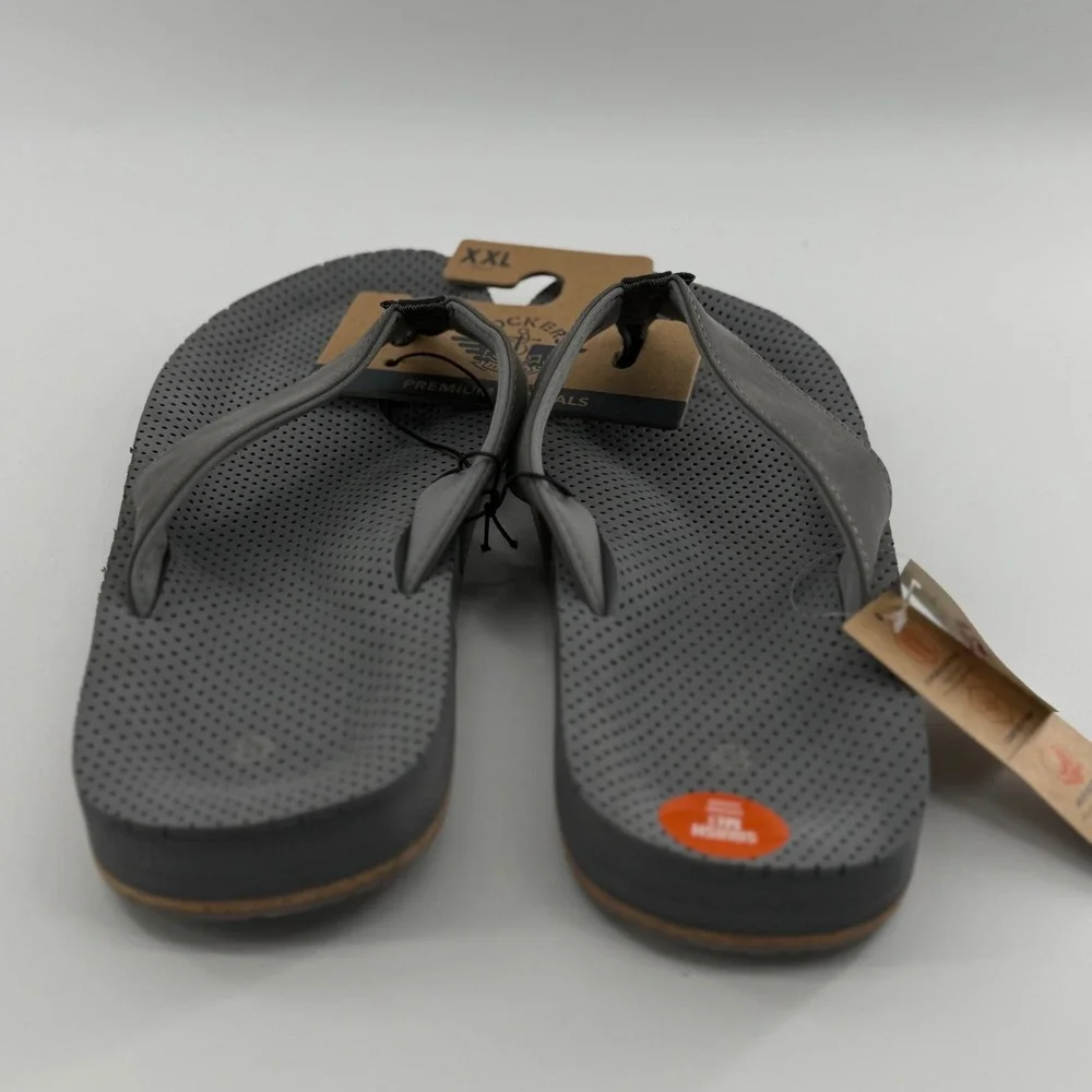 Dockers | Shoes | New Dockers Mens Xxl 4 Thong Sandals Gray Perforated ...